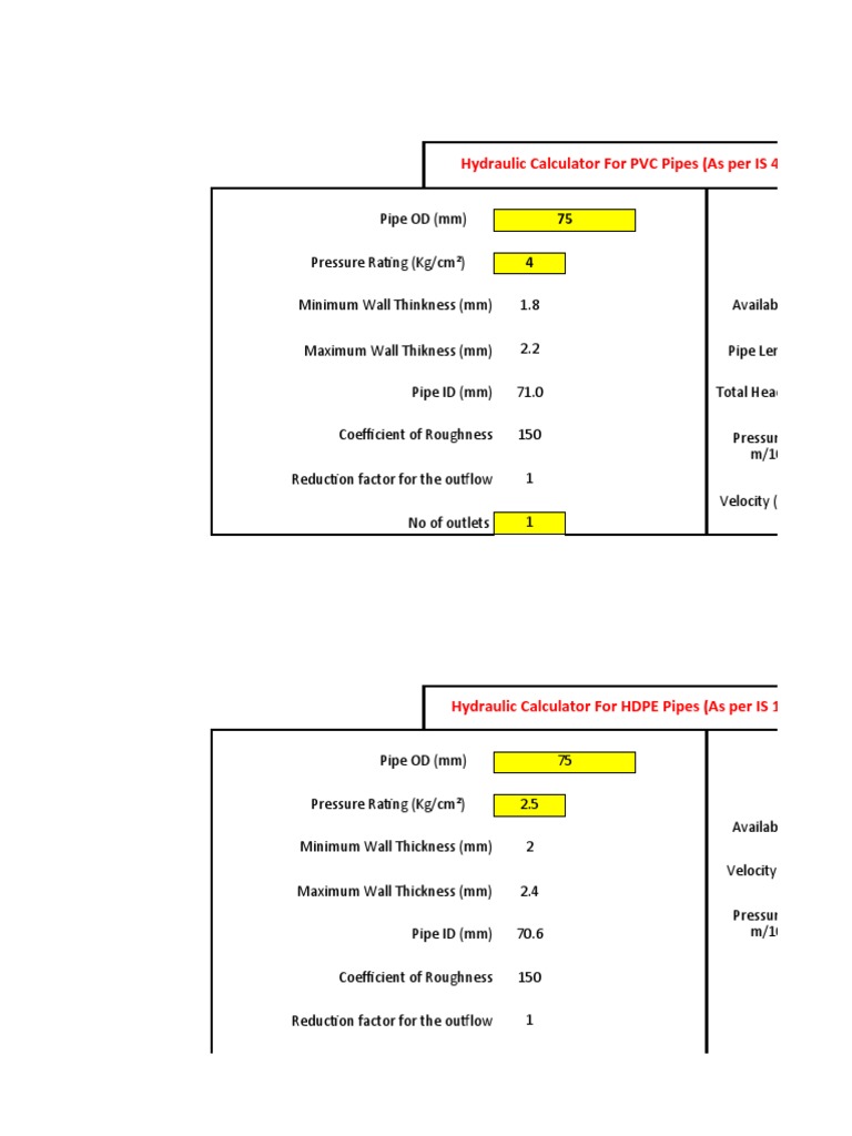 Hydraulic Calculator | Download Free PDF | Pipe (Fluid Conveyance) | Pump