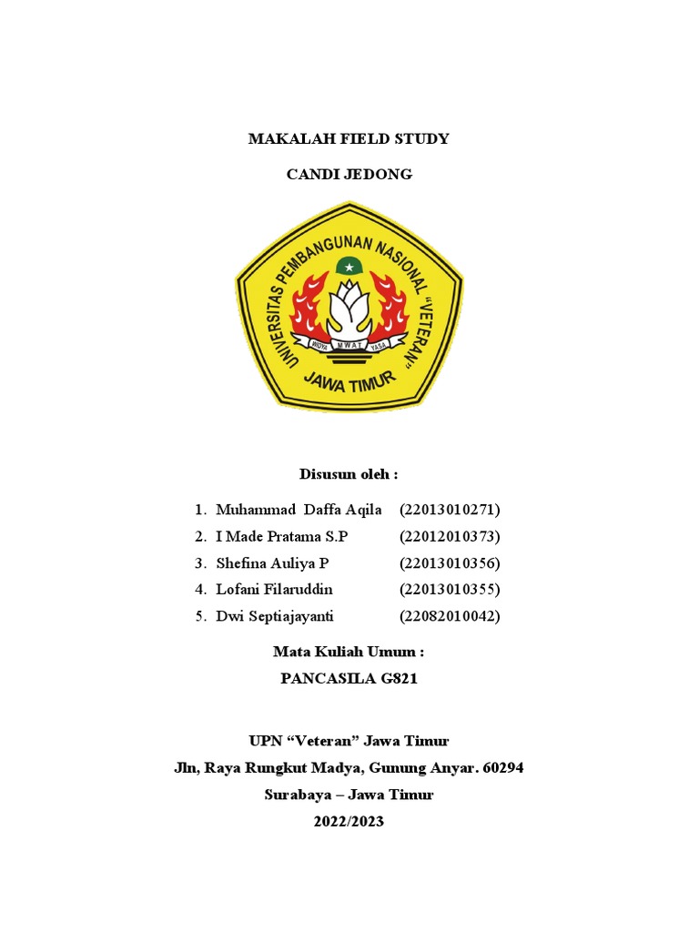 Makalah Study Field Candi Jedong | PDF