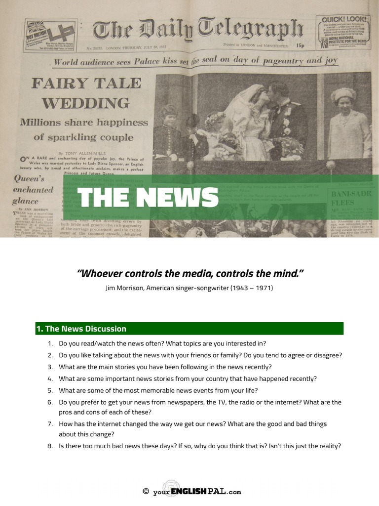 Your English Pal ESL Lesson Plan News Media v2 | PDF | News | Communication