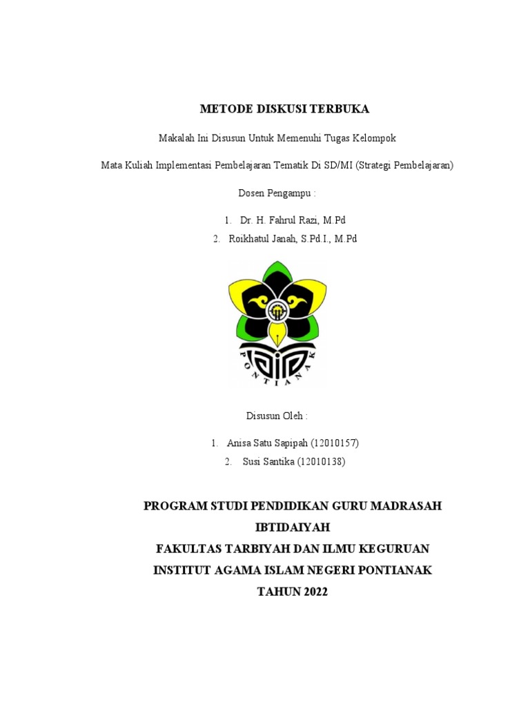 Metode Diskusi Terbuka di SD/MI | PDF