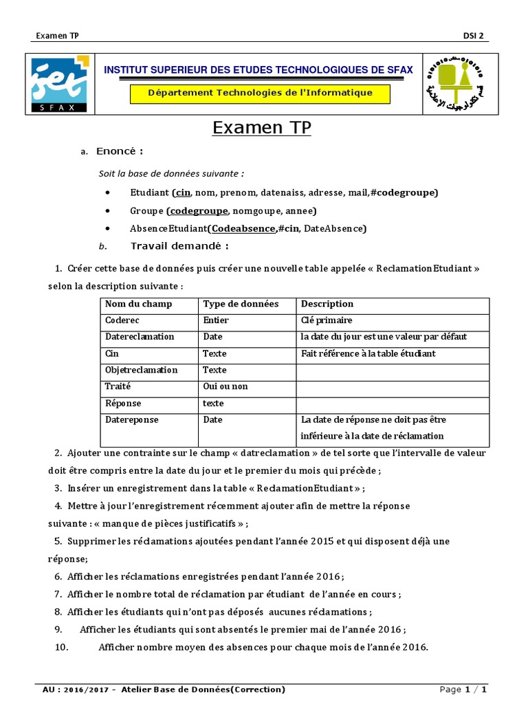 TP Examen EOT | PDF | Ordinateurs