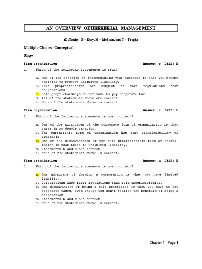 TB - Chapter01 - Overview of FinMan | PDF