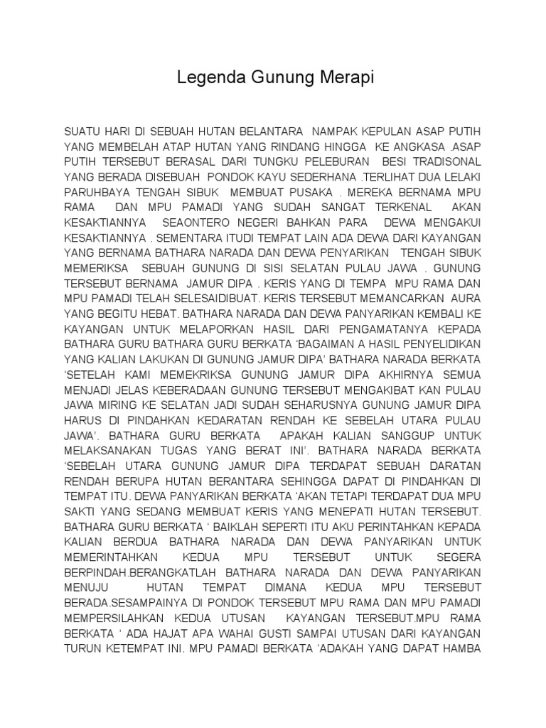 Legenda Gunung Merapi | PDF
