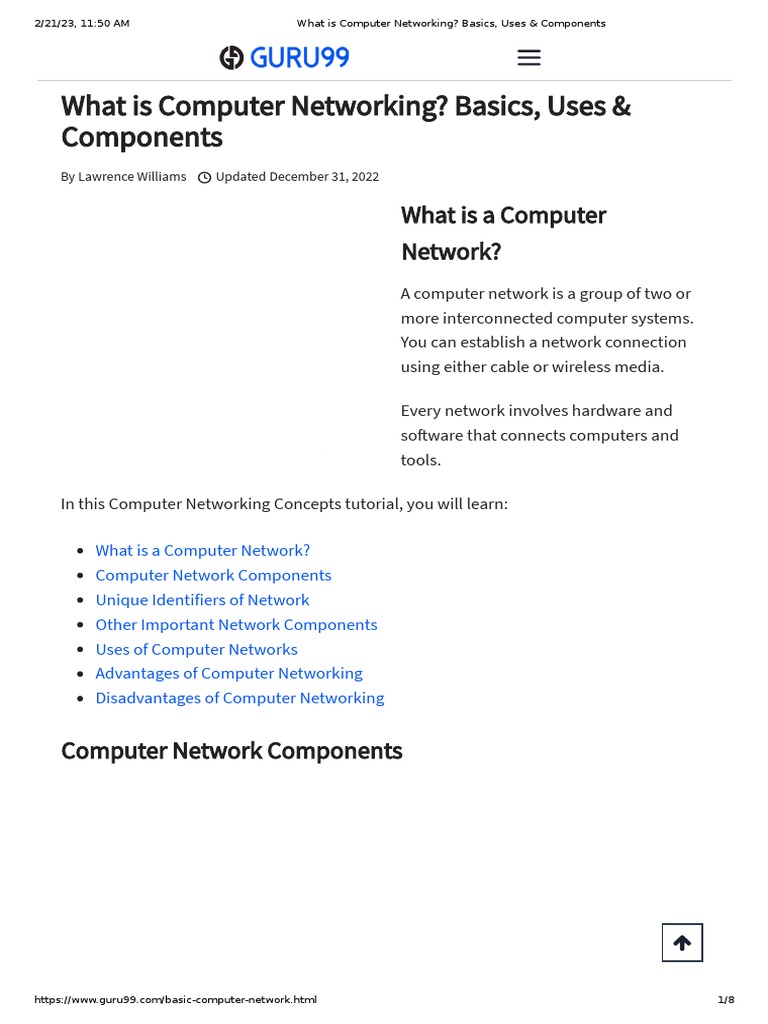 What Is Computer Networking - Basics, Uses & Components | PDF ...