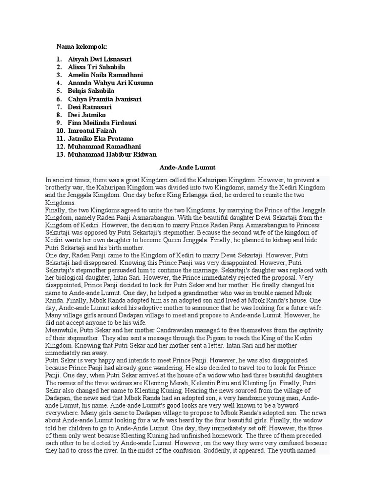 Ande Ande Lumut | PDF