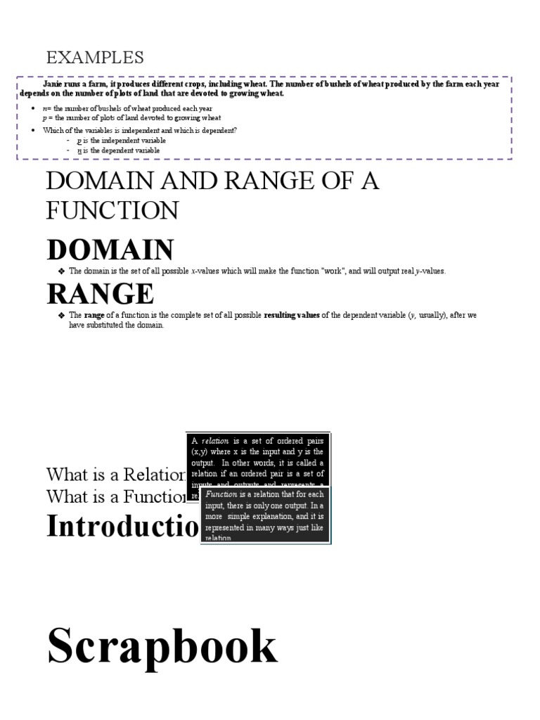 SCRAPBOOK | PDF | Variable (Mathematics) | Function (Mathematics)