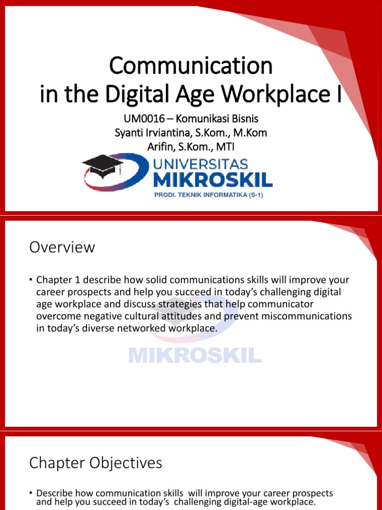 M01 Communicating in The Digital Age Workplace | PDF | Communication | Social Media