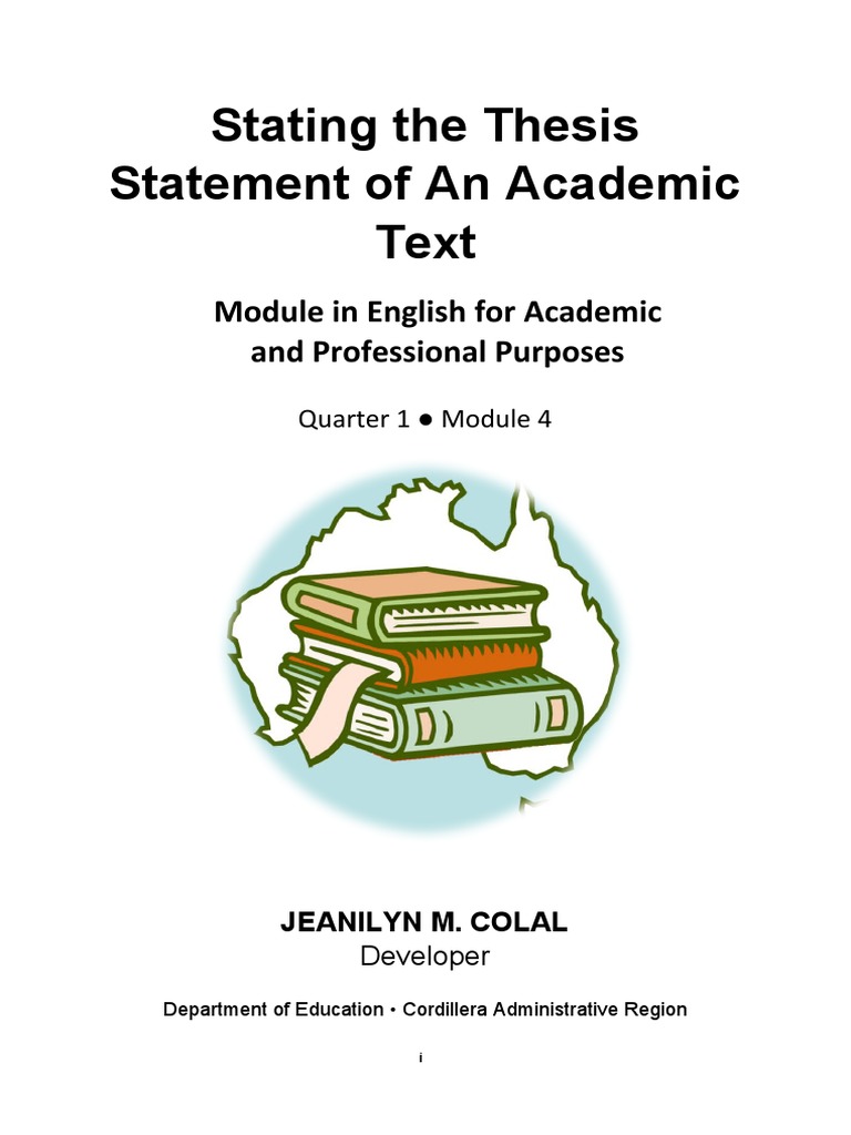 EAPP q1 Mod3 Thesis Statement Colal v3 | PDF | Thesis | Genetic Engineering