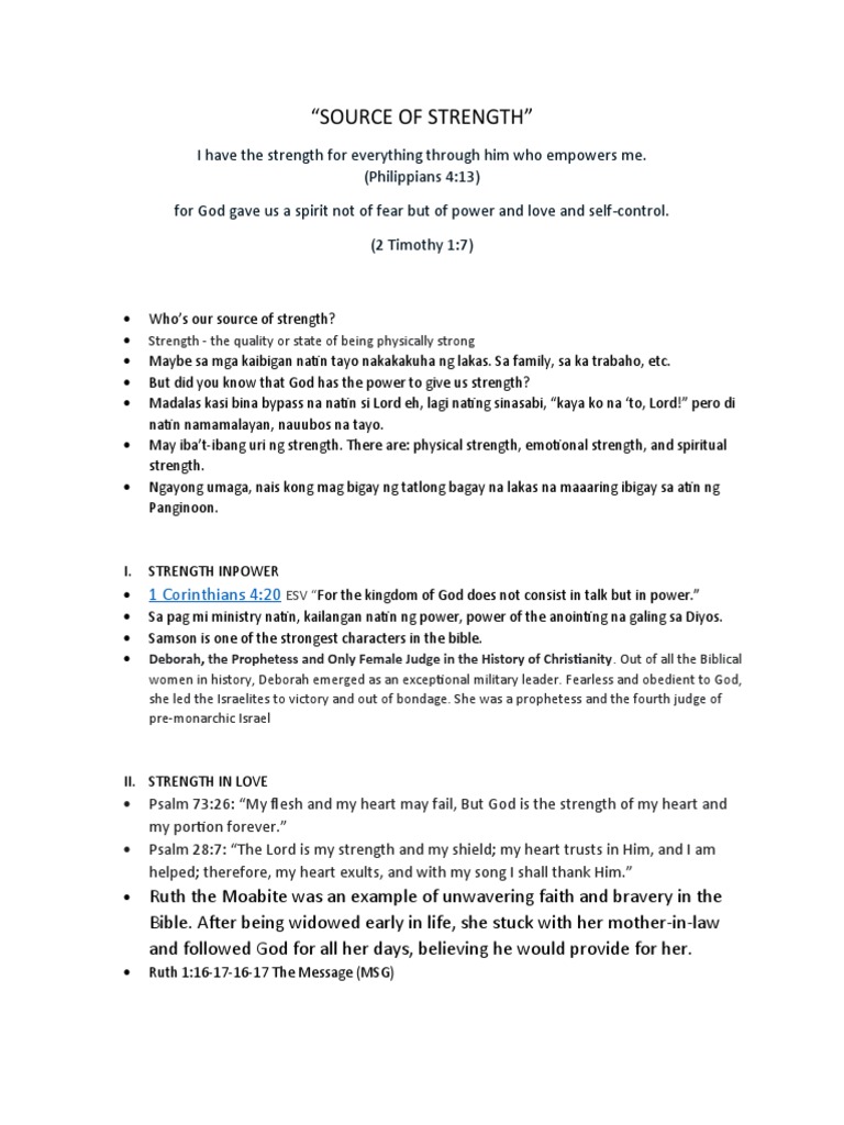 Source of Strength | PDF | Jesus | Patience