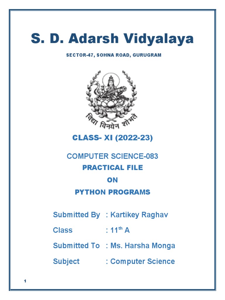 SDA Vidyalaya Class XI Python Programs on Staff & Customer Management | PDF | Information ...