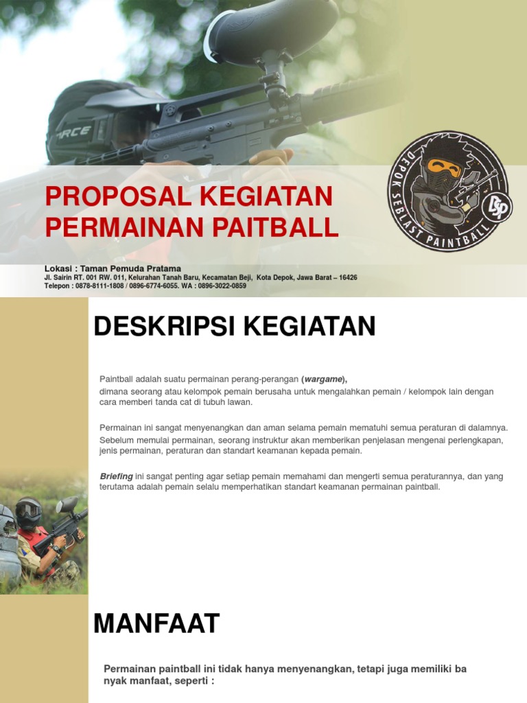 Proposal Kegiatan Permainan Paintball | PDF | Game & Aktivitas