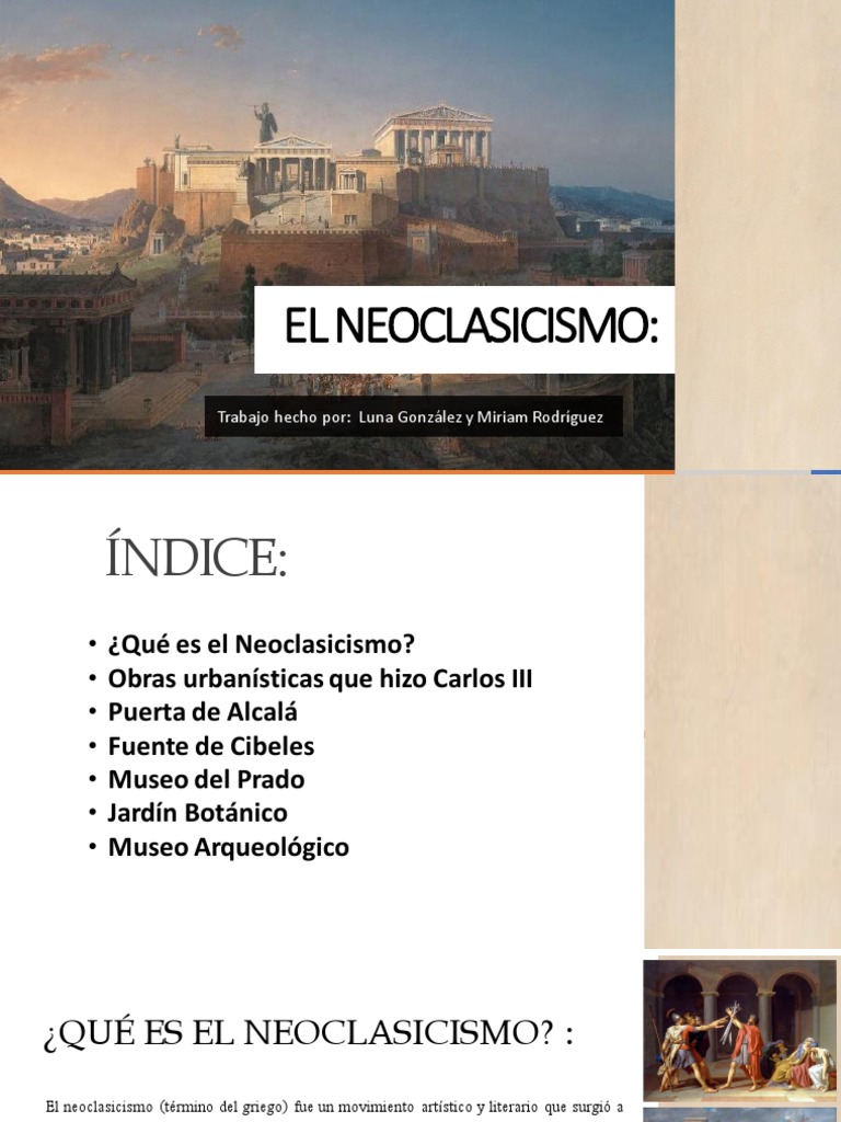 Trabajo Sociales El Neoclasicismo | PDF | Madrid