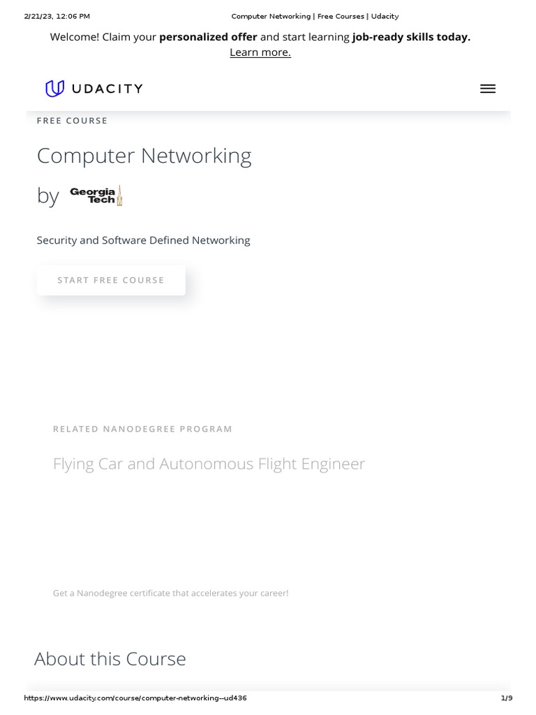 Computer Networking - Free Courses - Udacity | PDF | Router (Computing) | Computer Network