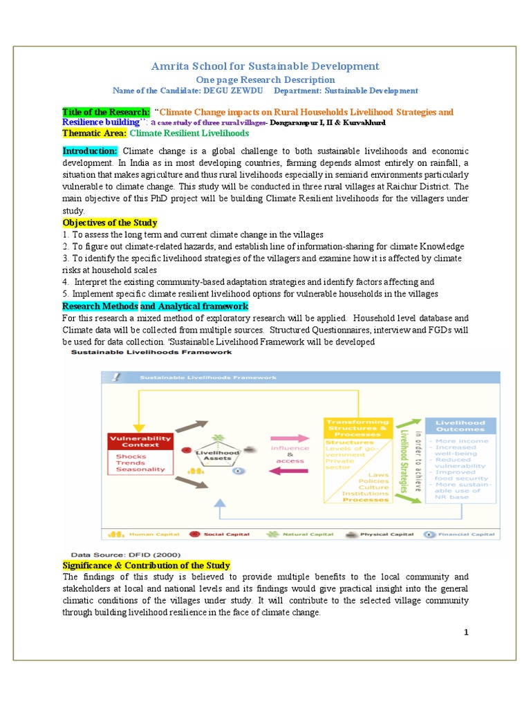 Climate Impacts on Rural Livelihoods & Resilience | PDF