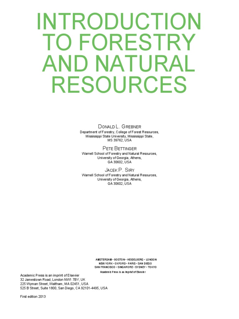 Introduction To Forestry and Natural Resources | Download Free PDF ... Introduction To Forestry and Natural Resources | Download Free PDF ...