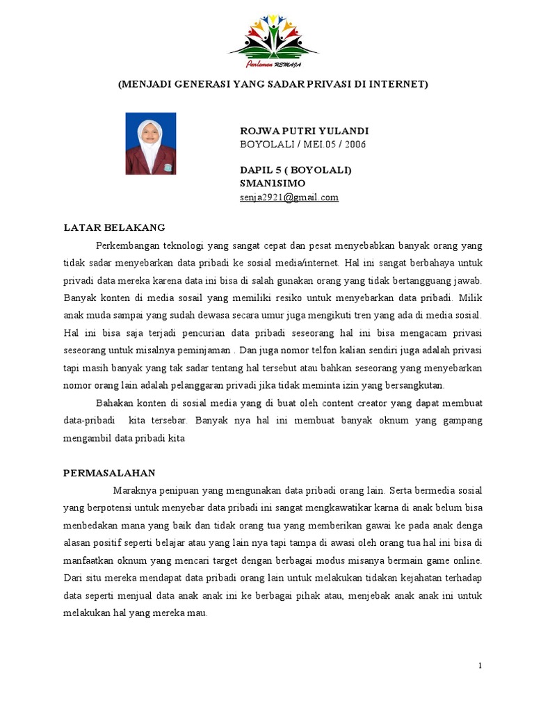 Template Esai Parja 2022 | PDF