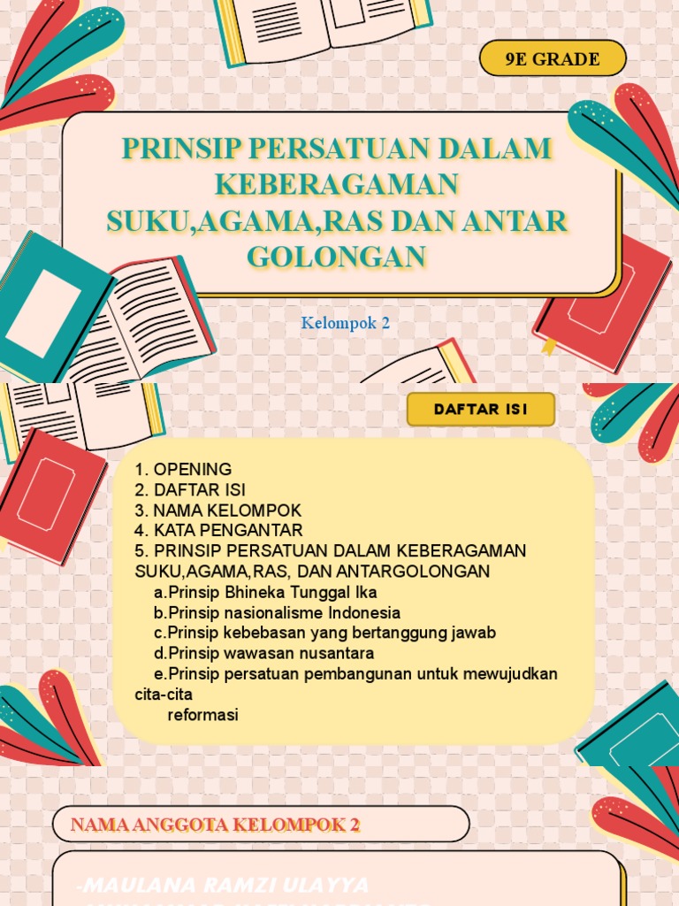 Tugas PPKN PPT Kelompok 2 Prinsip Persatuan Dalam Keberagaman | PDF
