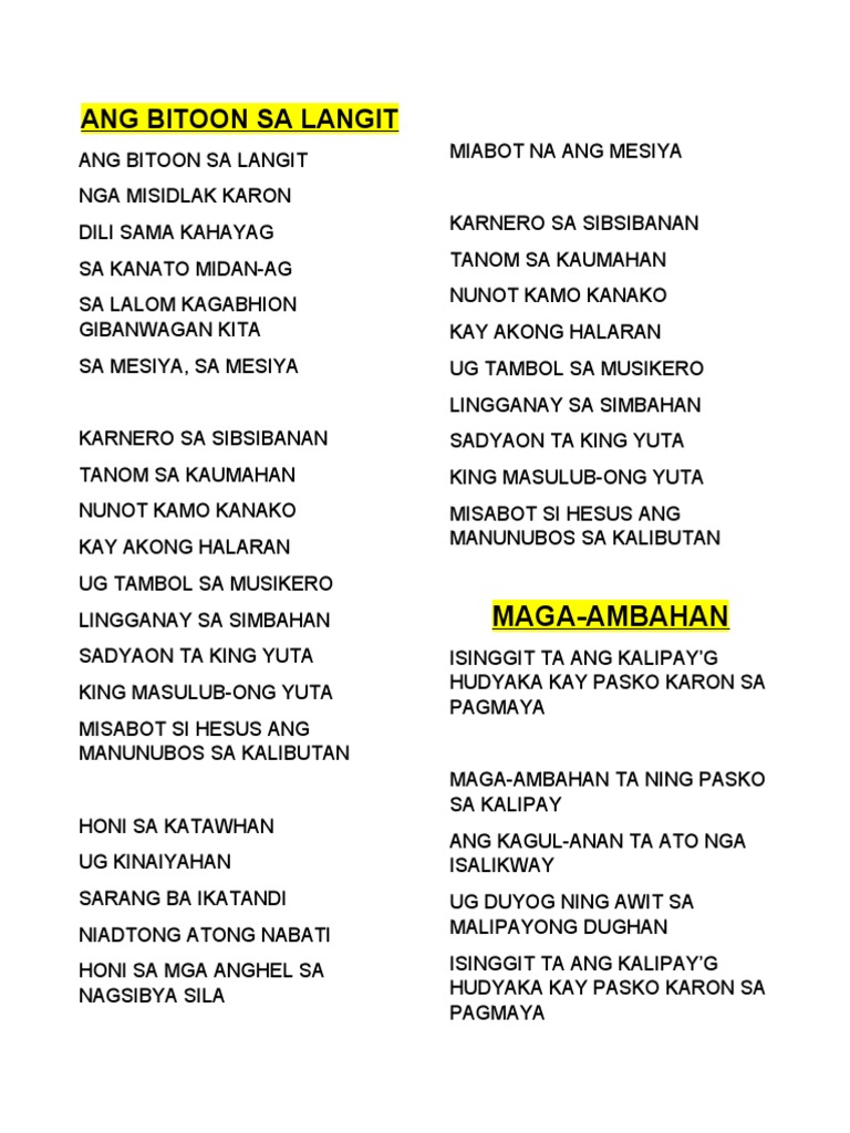 Pasko Songs | PDF