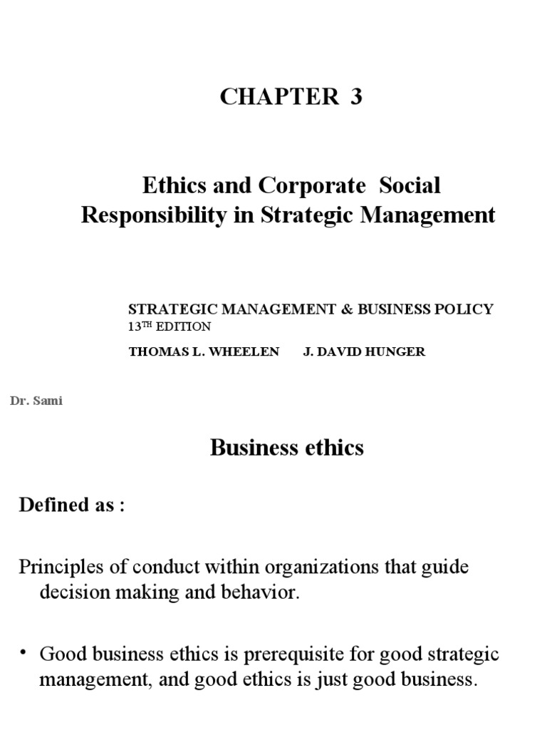Strategic Chapter 3 | PDF | Corporate Social Responsibility | Morality
