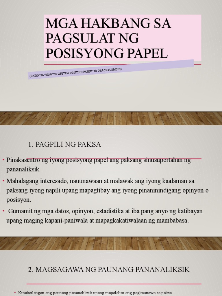 Module 16 Hakbang Sa Pagsulat NG Posisyong Papel | PDF