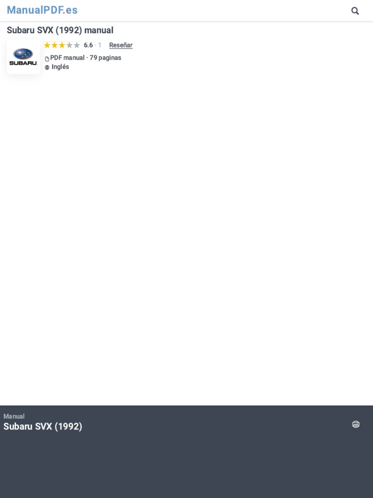 Manual Subaru SVX (1992) (79 Páginas) | PDF