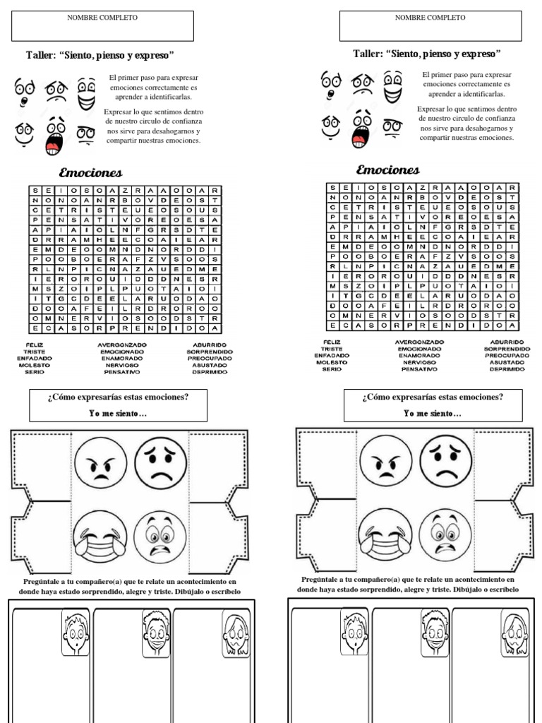 Taller Expresion de Emociones | PDF