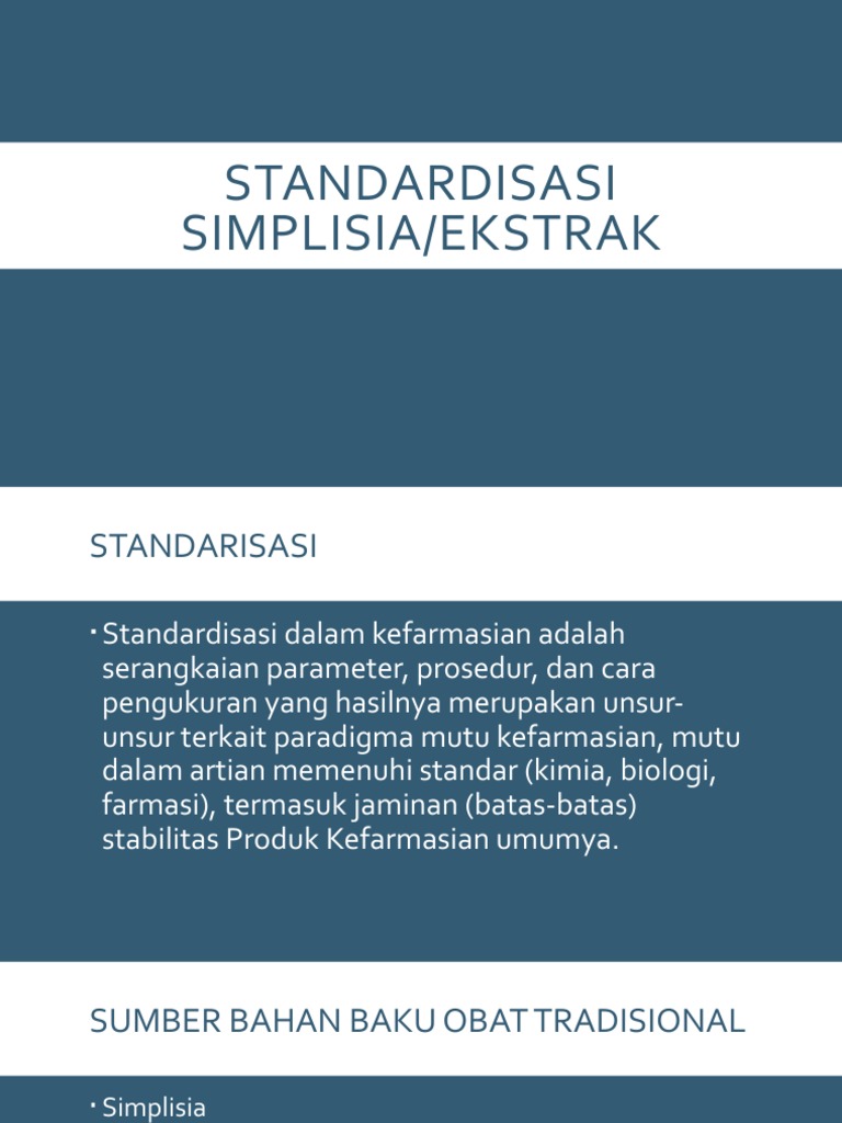 Standardisasi Simplisia | PDF