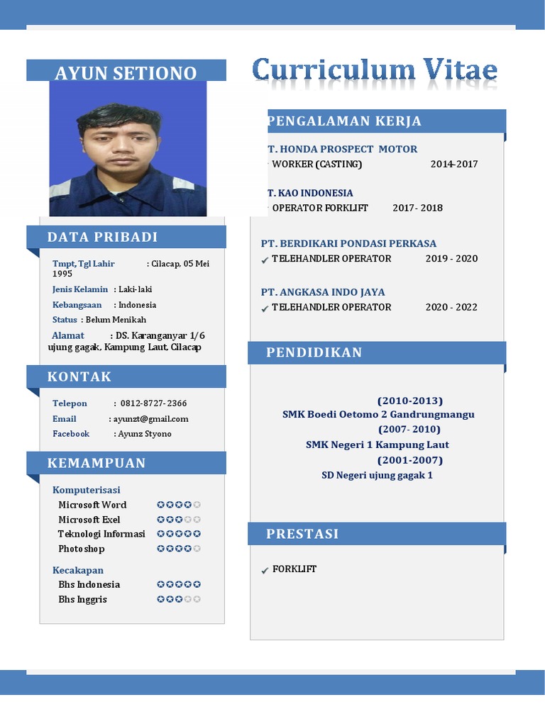Contoh CV Ayun | PDF