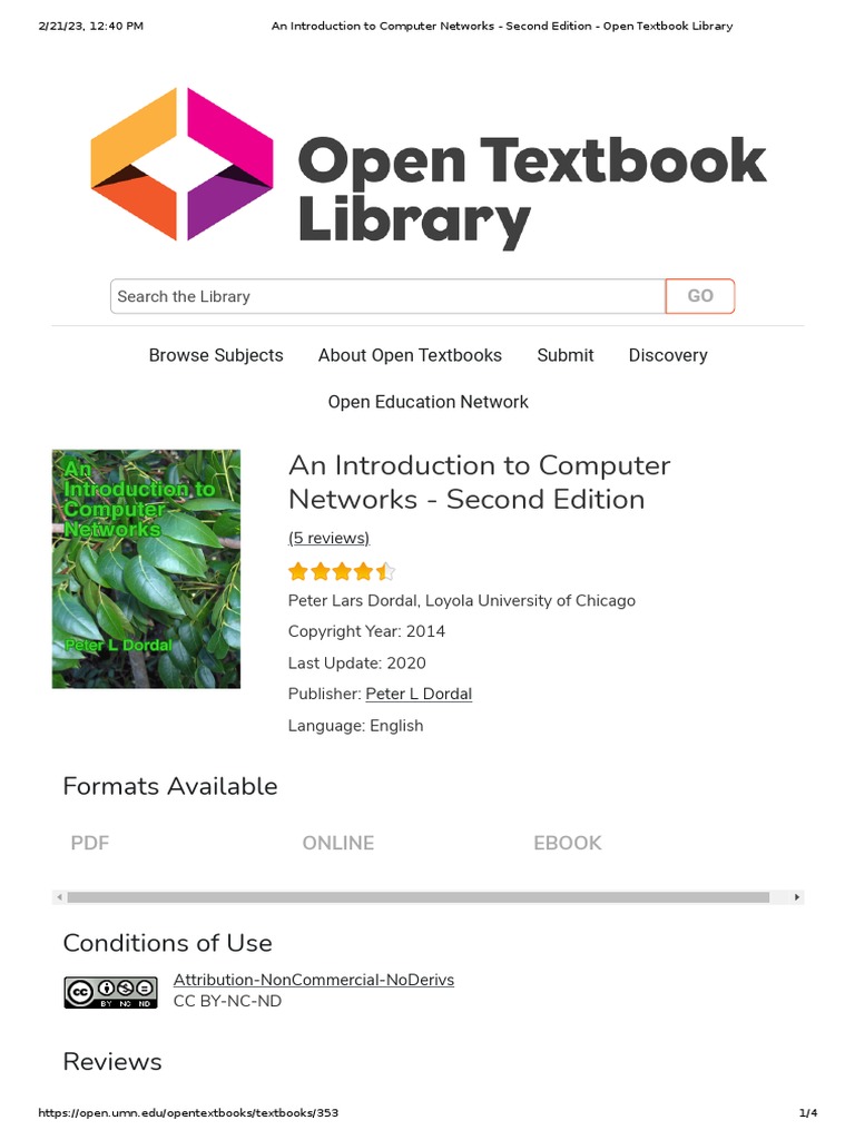 An Introduction To Computer Networks - Second Edition - Open Textbook Library | PDF | Computer ...