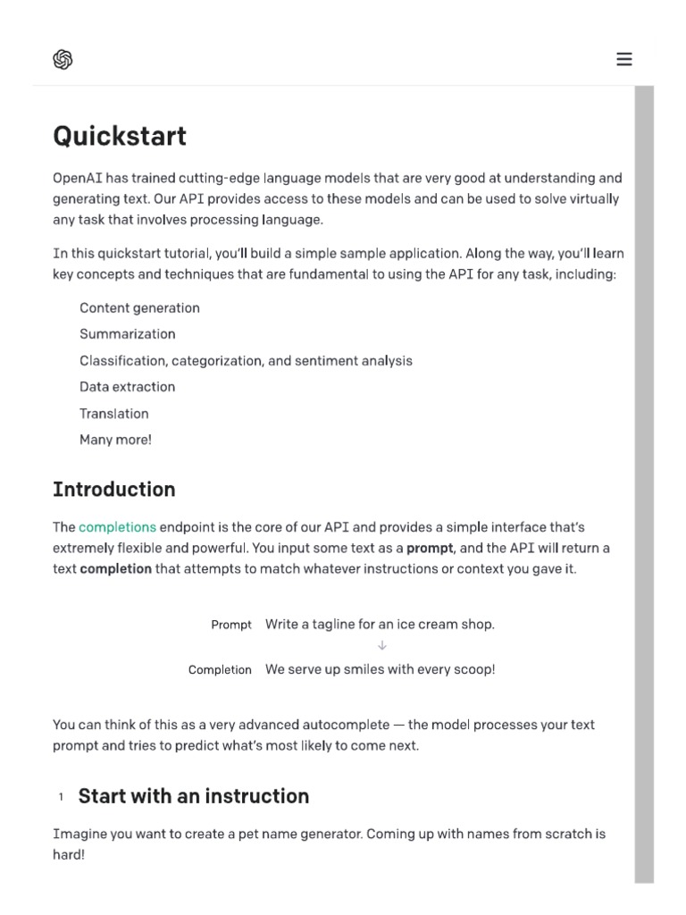 Quickstart Tutorial - OpenAI API | PDF