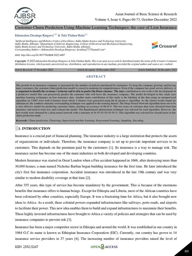 Customer Churn Prediction Using Machine Learning Techniques The Case