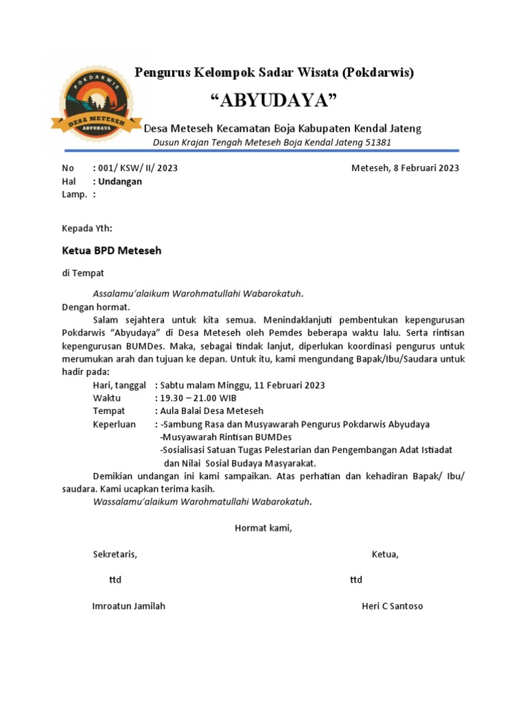 Undangan-Kepada BPD | PDF