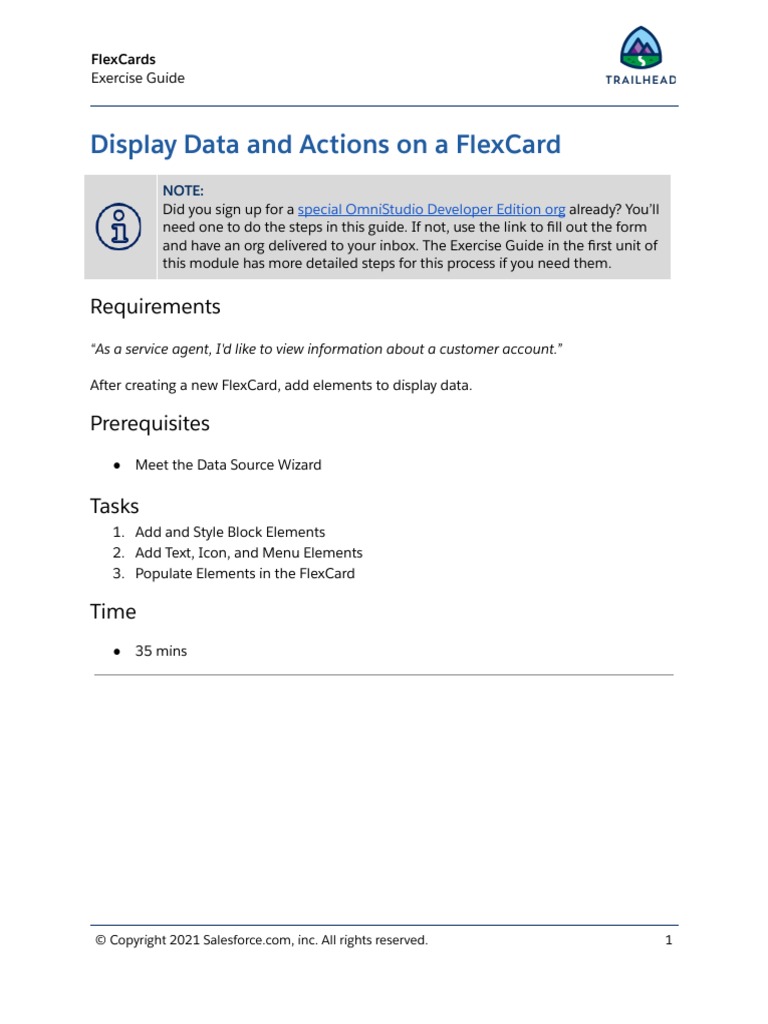 OmniStudio Display Data and Actions On A FlexCard | PDF | Icon (Computing) | Menu (Computing)