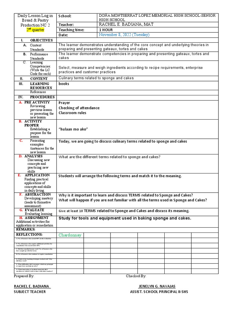 DLL Preparing and Presenting Gateaux, Tortes and Cakes | PDF | Cakes ...
