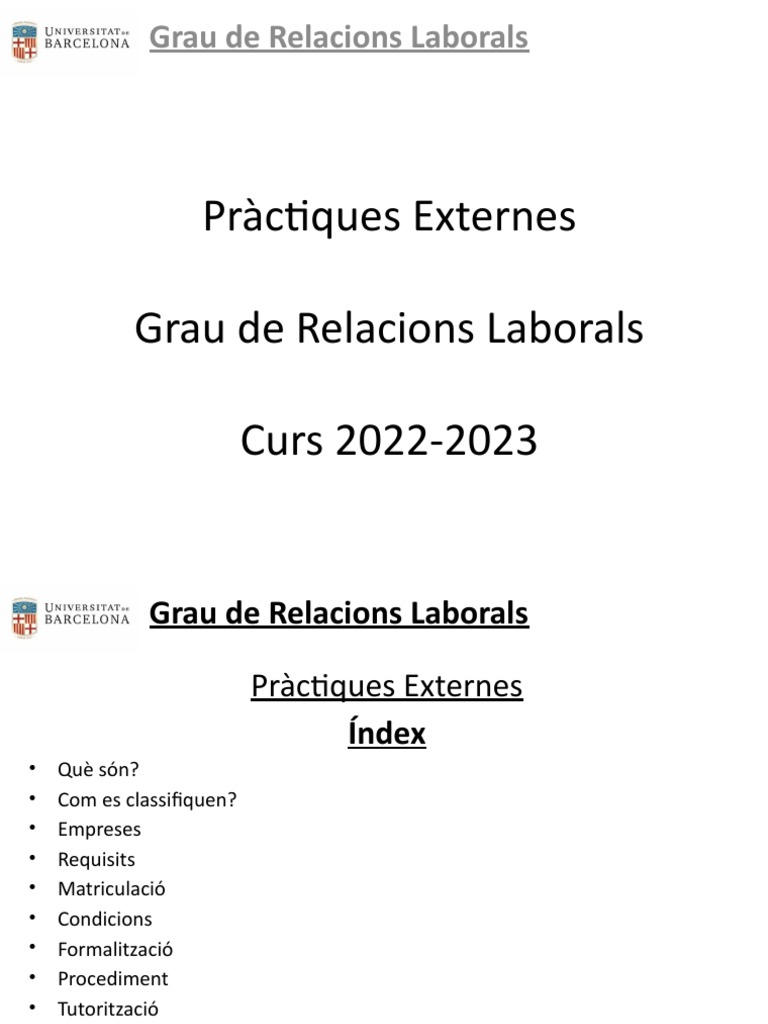 Power Point Informatiu Pràctiques Externes RL 22-23 B (1) | PDF