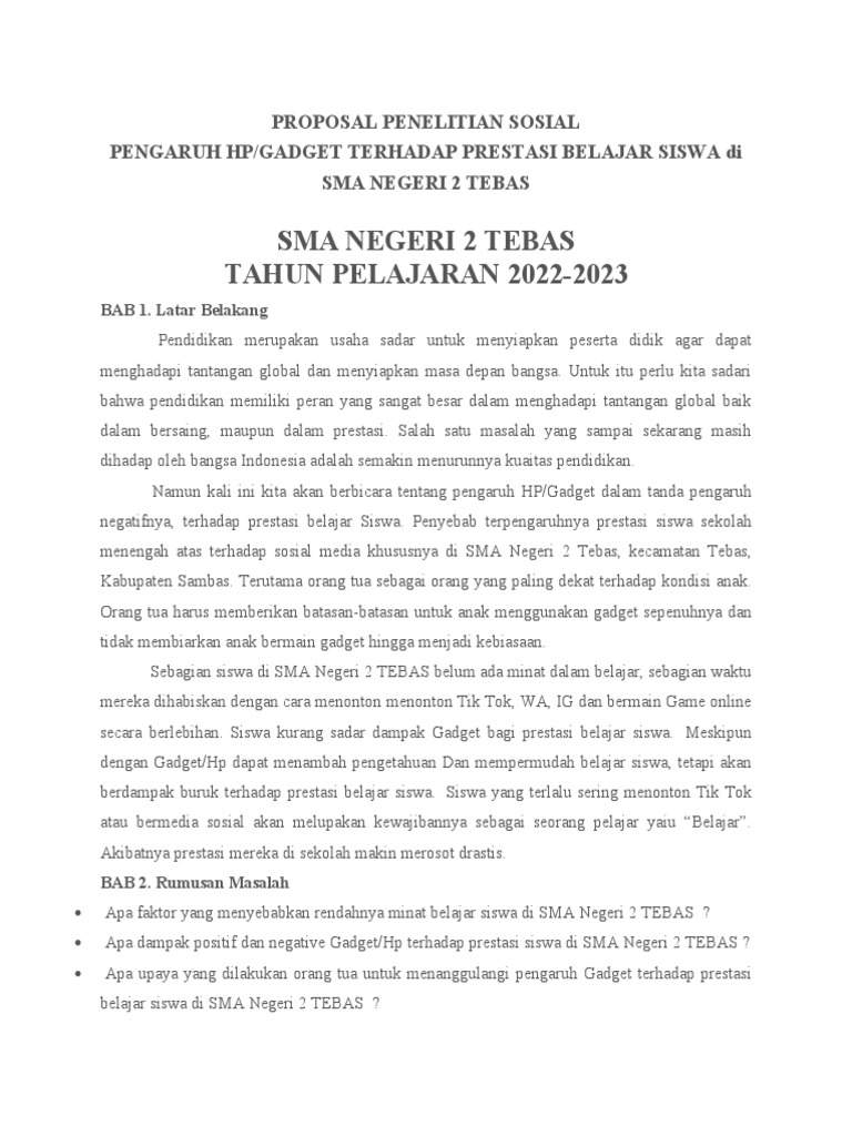 Proposal Penelitian Sosial | PDF | Ilmu Sosial | Kesehatan Holistik