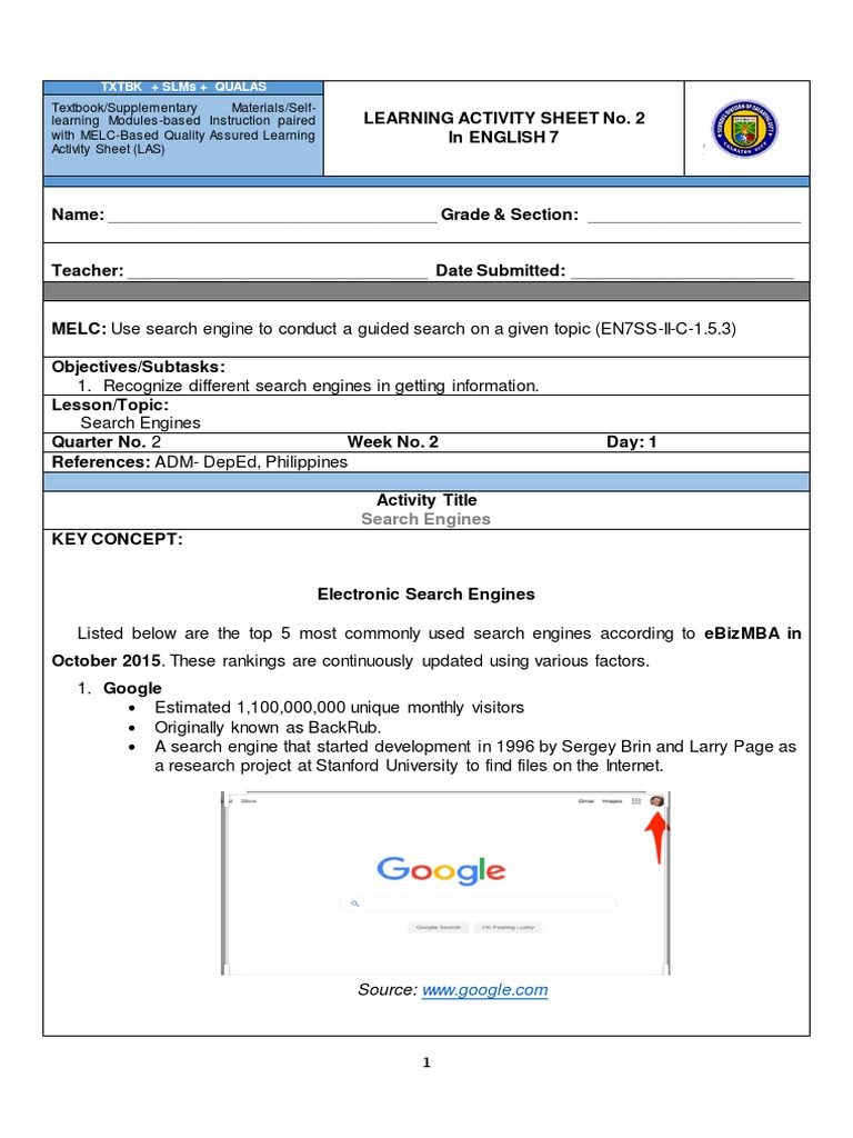 English 7-Q2-Las-Melc2 | PDF | Computing | World Wide Web
