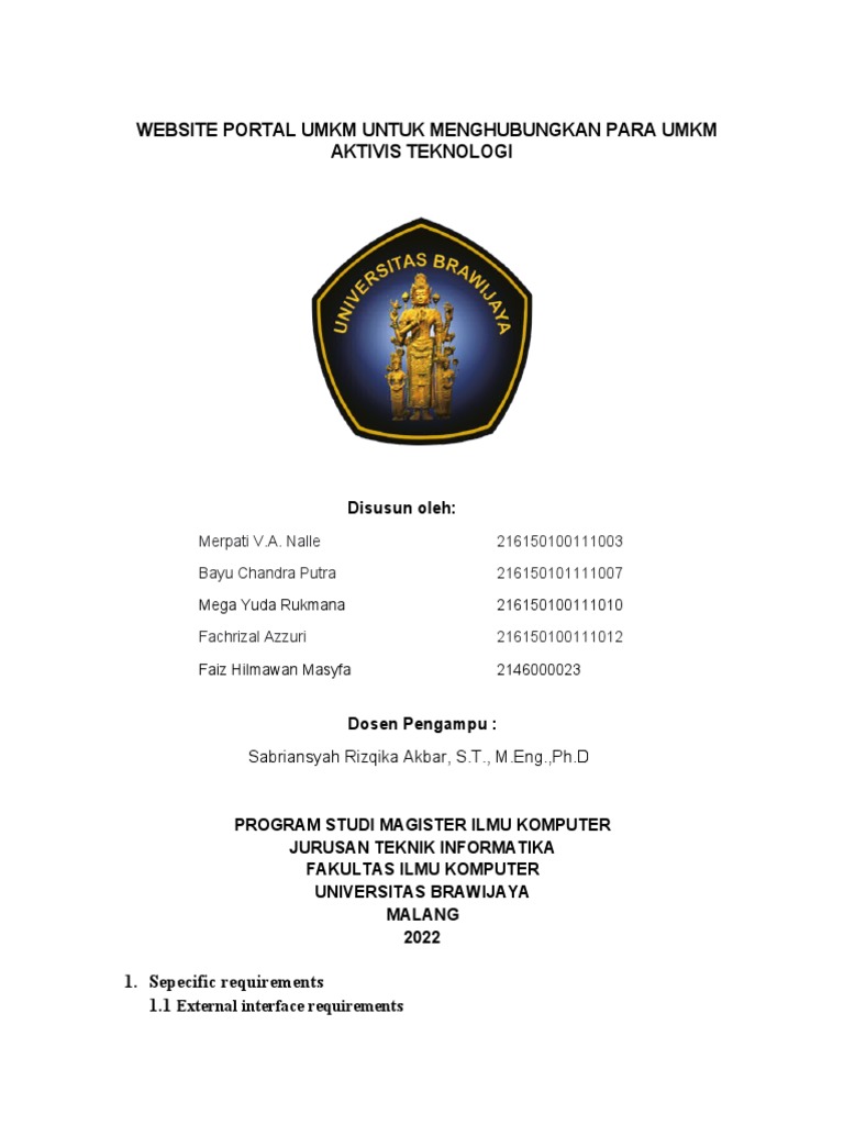 KWU Spesifikasi Kebutuhan | PDF