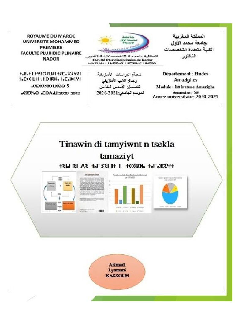 Littératue Amazighe - S5 - Pr. Lyamani KASSOUH - Lyamani Kassouh | PDF