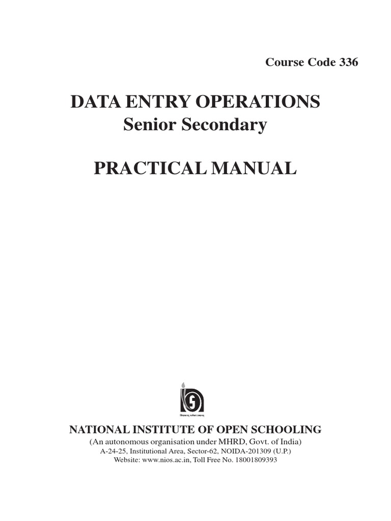 Practical Manual Data Entry 336 | PDF | Microsoft Word | Input/Output