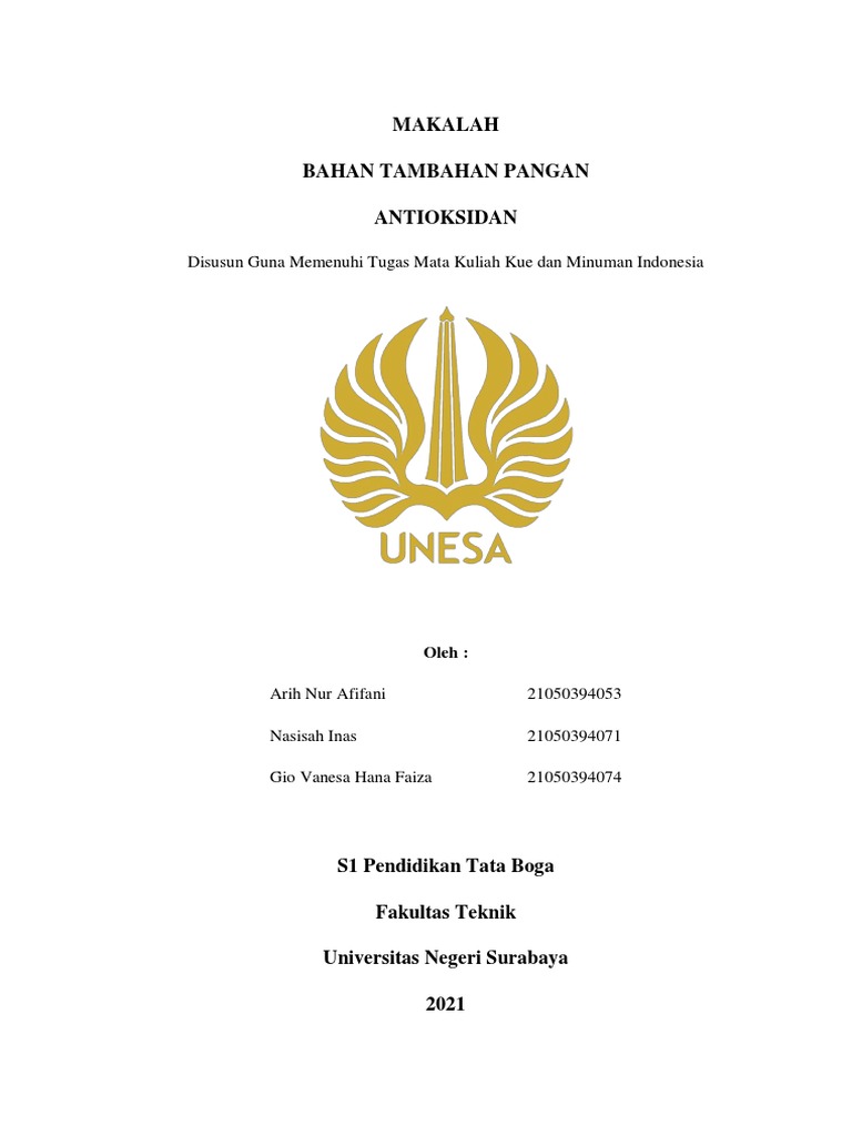 Fungsi dan Contoh Antioksidan Pangan | PDF