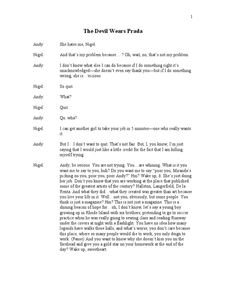 The Devil Wears Prada | PDF