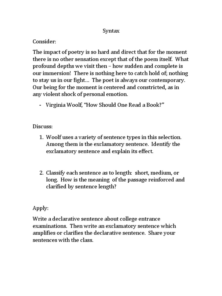 Exploring Syntax in Poetry | PDF | Language Arts & Discipline | Poetry
