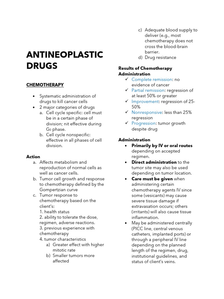 Antineoplastic Drugs | PDF | Chemotherapy | Intravenous Therapy