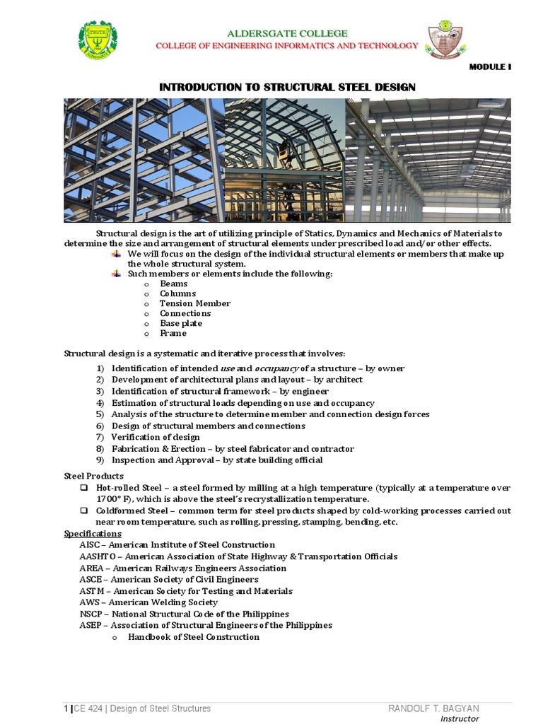 Module 1 - Introduction To Structural Steel Design | PDF | Deformation ... Module 1 - Introduction To Structural Steel Design | PDF | Deformation ...