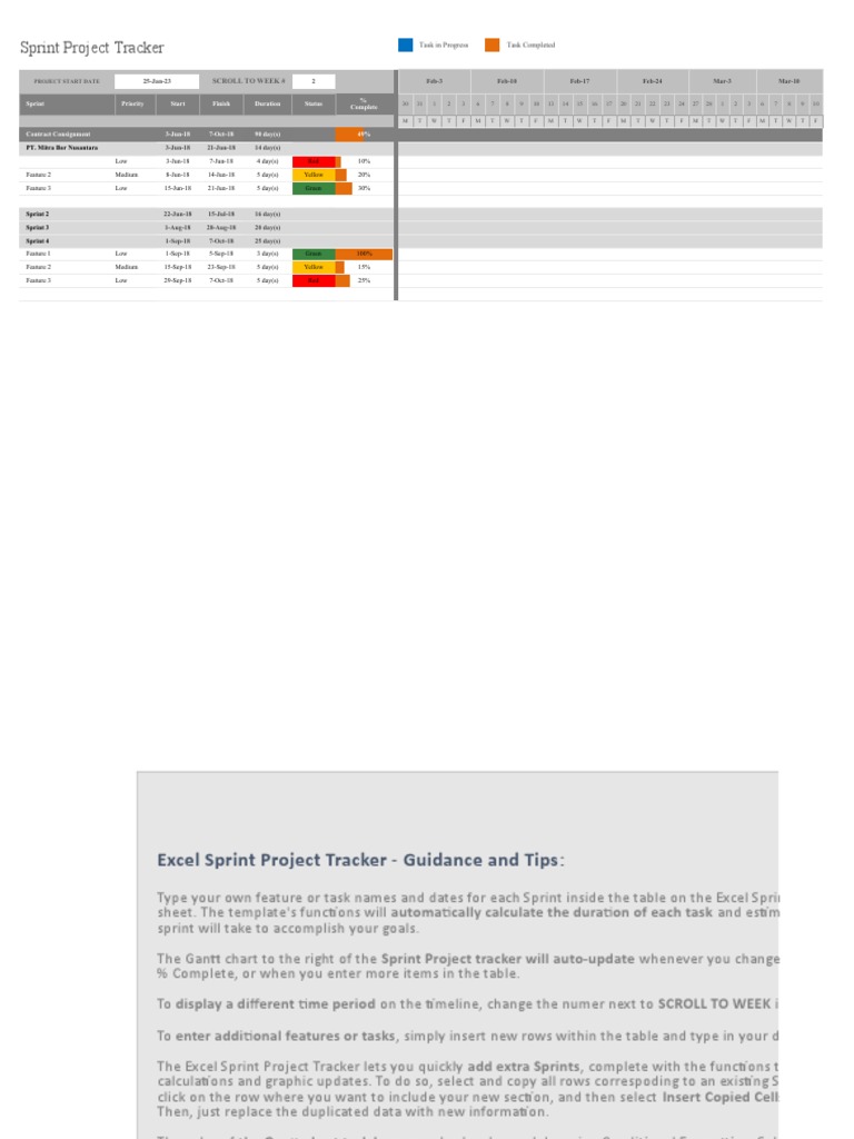 Excel Sprint Project Tracker Template | PDF | Microsoft Excel | Computing