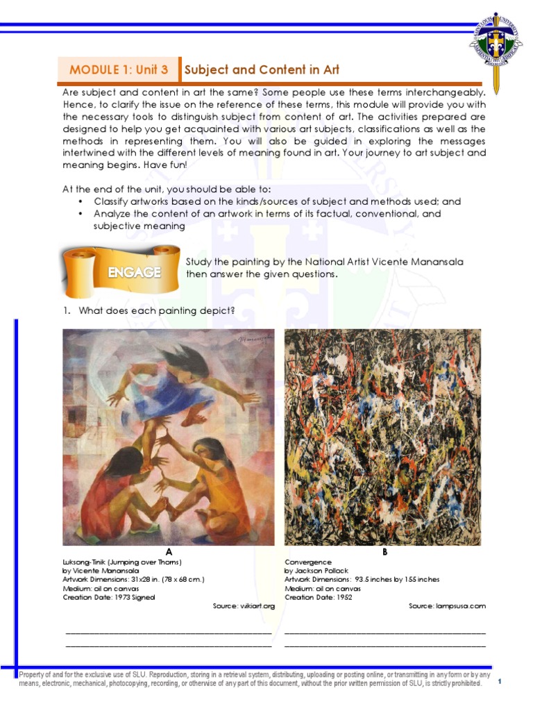 Gart Module 1 - Unit 3 | PDF | Paintings | Abstract Art