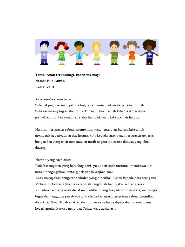 Teks Pidato Hari Anak Nasional. FZH | PDF