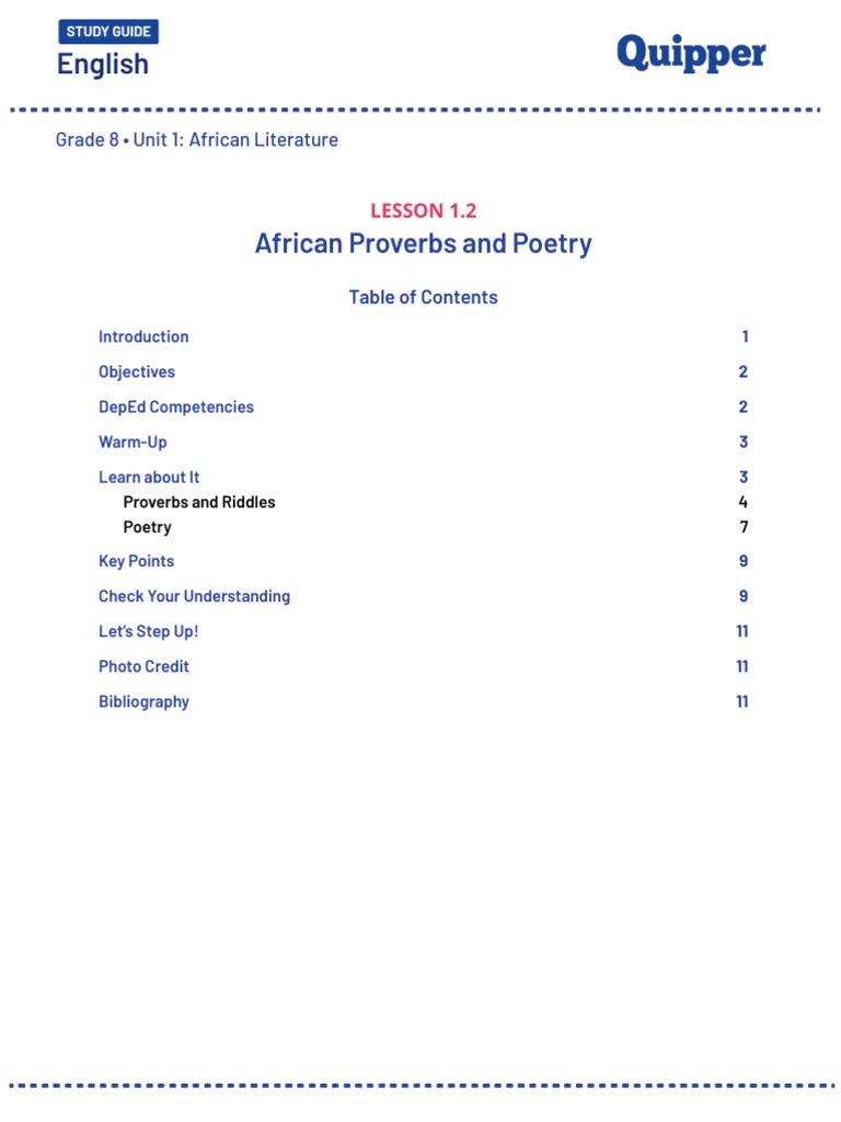 African Proverbs and Poetry Insights | PDF | Proverb | Riddle