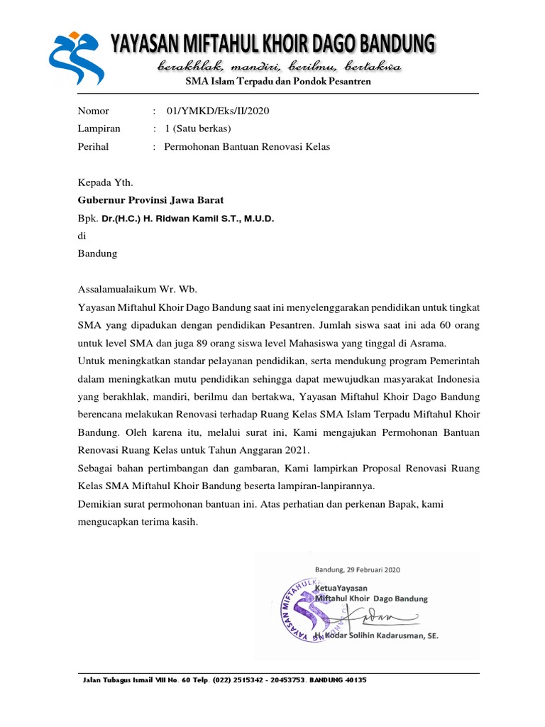 Surat Pengantar Proposal 2020 | PDF | Ilmu Sosial